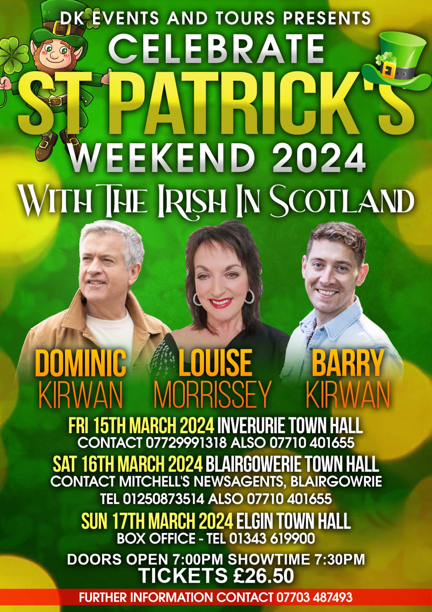 Dominic Kirwan And Friends In Scotland Elgin Town Hall
